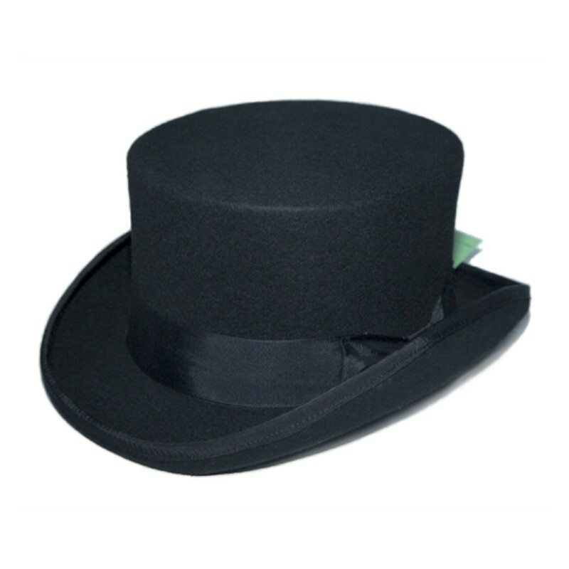 Fashion BlaBla11.5cm High Wool Felt Top Hat Victorian Traditional ...