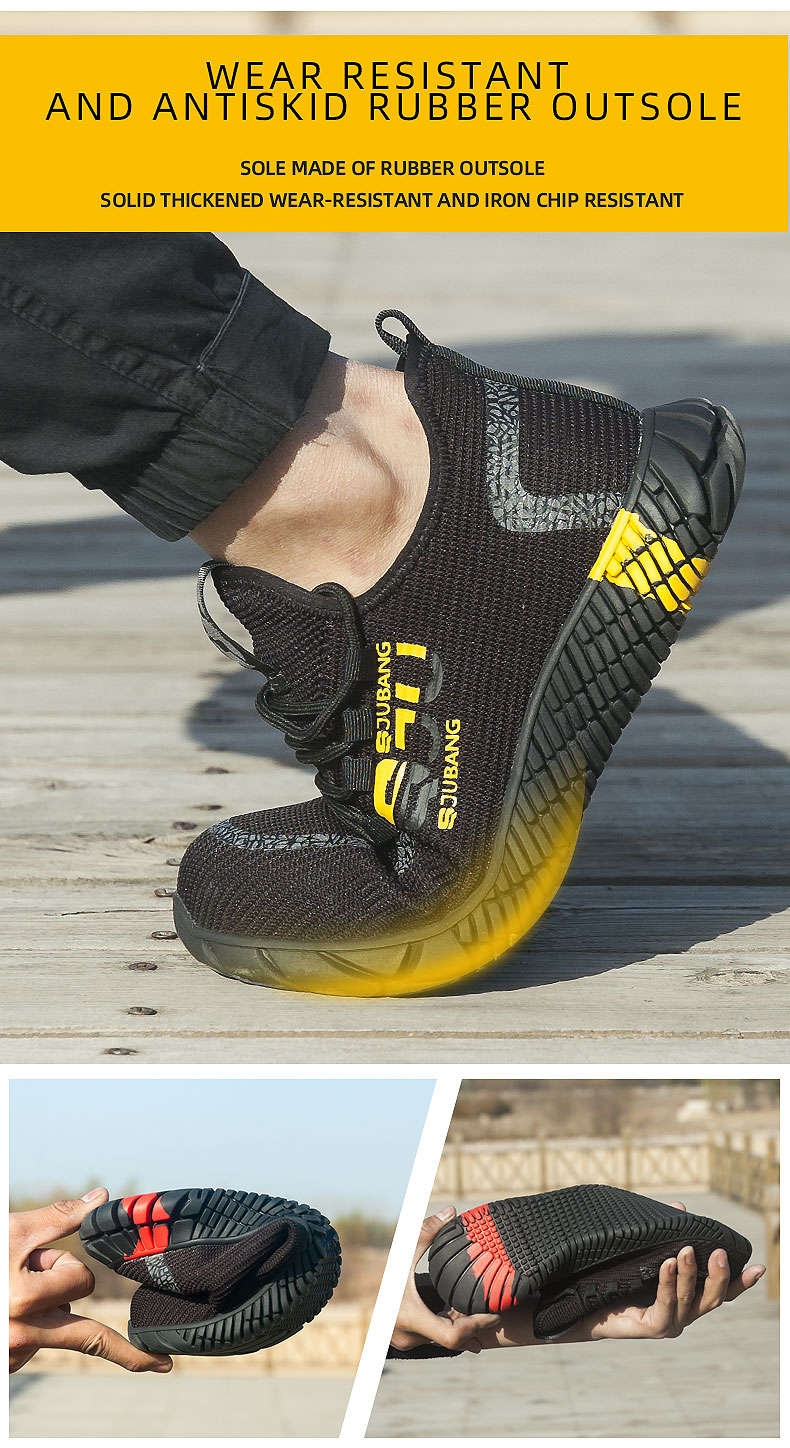 Fashion Work Safety Shoes For Men Breathable Air Mesh Work Boots ...