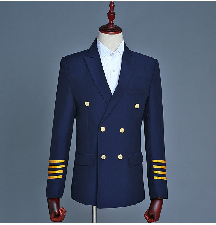 Fashion Captain Officer Sailor Canival Costume Mens Blazer Suit For ...