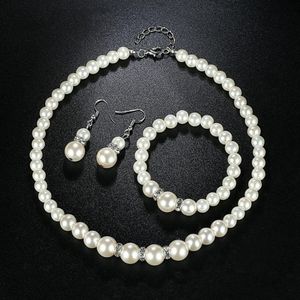 Fashion Milky white Beaded Jewelry Sets For Women