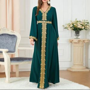 No Muslim Women National Wear Embroidery V Neck Party Maxi