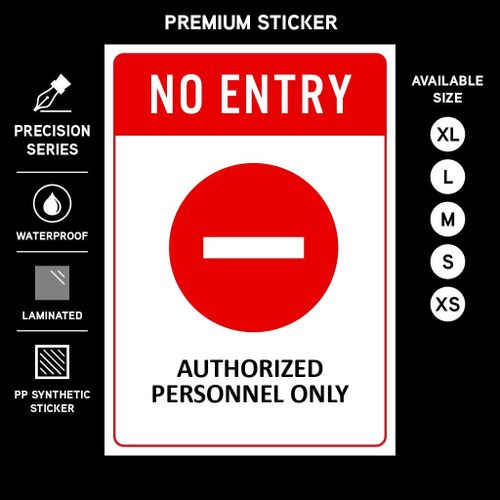 Generic No Entry Sign PVC Sticker No Entry Sign Entrance Parking Lot ...