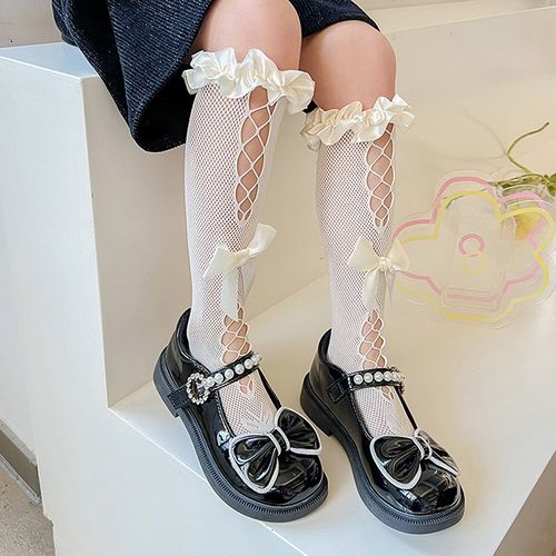 Girls long socks with bows store