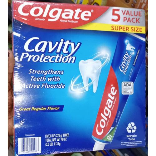 Colgate Cavity Protection Toothpaste with Fluoride, Regular Flavor, 8oz ...