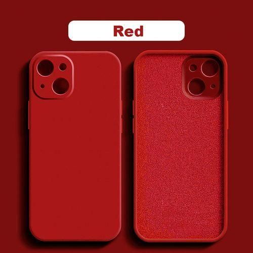Generic Red ColorOriginal Square Liquid Silicone Phone Case For IPhone ...