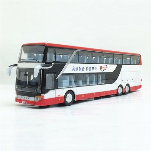 Generic Alloy Pull Back Bus Model High Imitation Double Sightseeing Bus ...