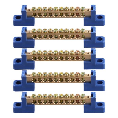 Generic Terminal Block Blue Terminal Bus Bar 10 Positions Screw Bra ...