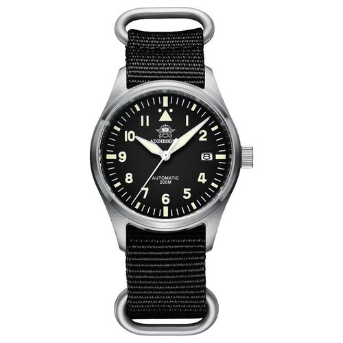 Fashion ADDIESDIVE Men Pilot Watch Stainless Steel 200m Water Resistant ...
