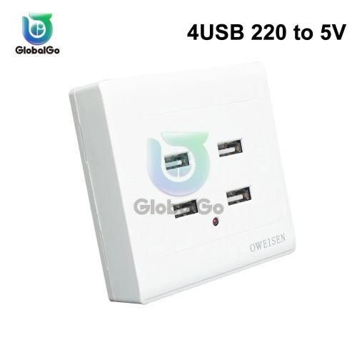 Generic Household LED lamp USB power socket wall-mounted charging ...