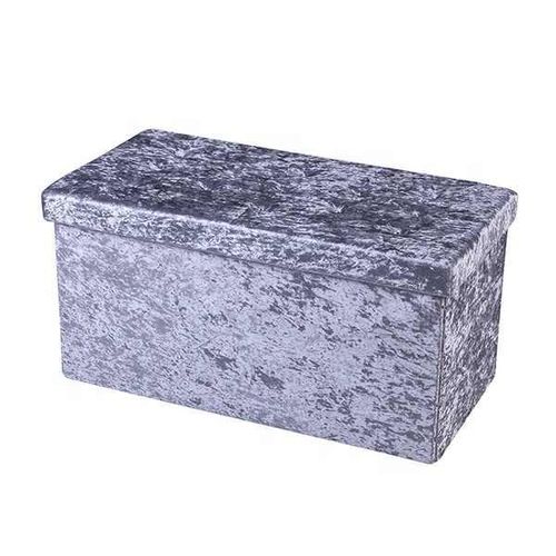 Generic Suede collapsible Ottoman Storage Stool Bench Chair Ottoman ...