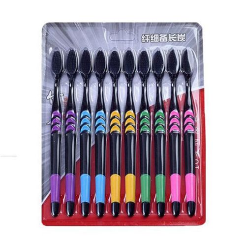 Generic 10Pcs Toothbrush Ultra Soft Bamboo Charcoal Wear | Jumia Nigeria