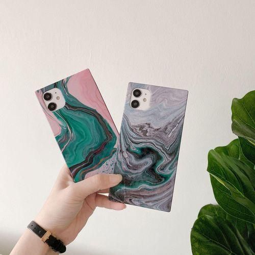 Generic Square Iphone 13 Pink Green Marble Mobile Phone Case 11pro ...