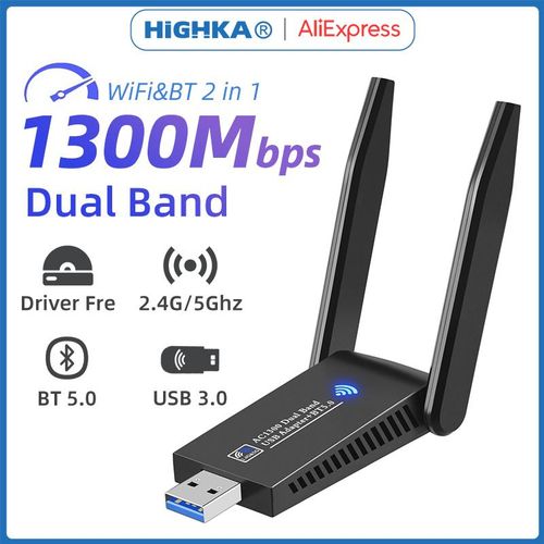 Generic USB WiFi Card Bluetooth 5,0 USB 3,0 5GHz Wi-Fi Adapter Dual ...