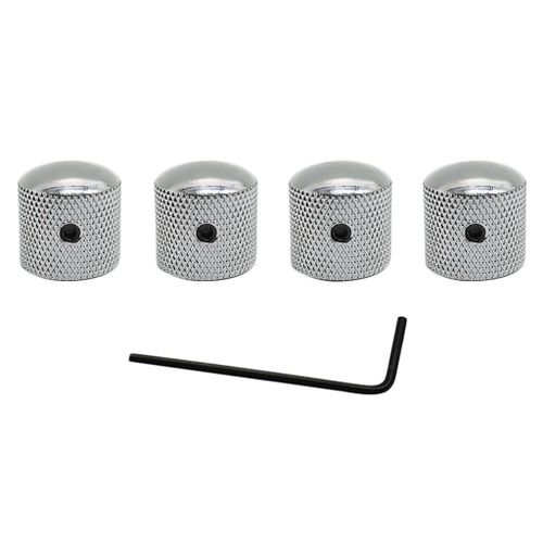 Generic 4x Metal Electric Guitar Bass Accs Push Volume Control Knob ...