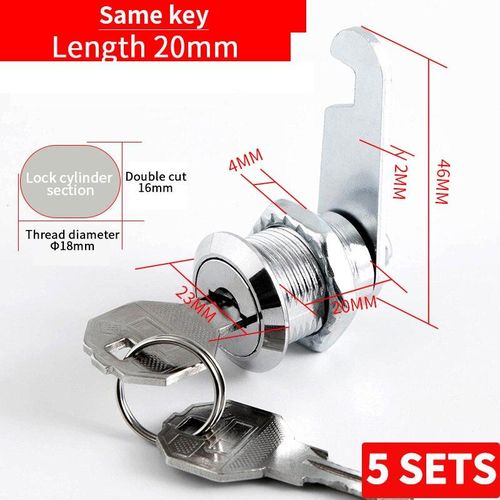 Generic 5 SETS File Cabinet Lock Iron Sheet Locker Cylinder Employee ...