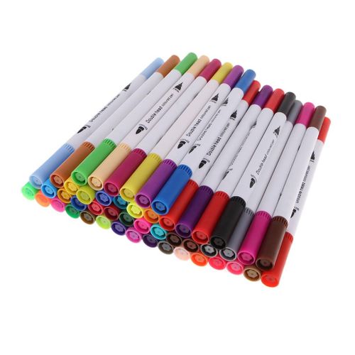 Generic 48 Color Color Marker Brush Pen Fineliner Brush Pen Set Fiber ...