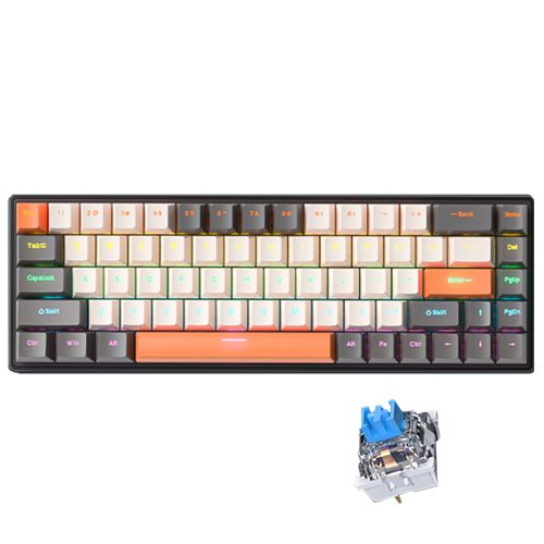 Generic 68-Key Mechanical Keyboard 68 Keys Layout FN Shortcut Full ...