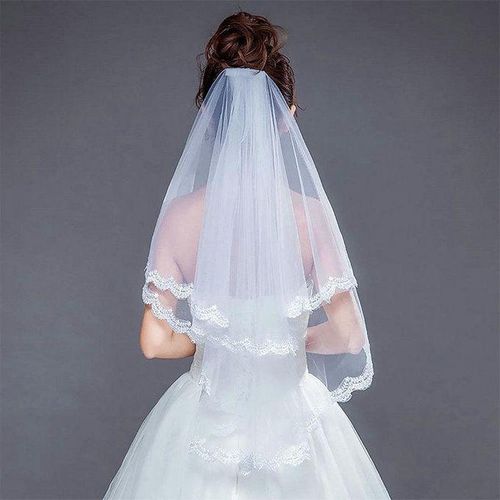 Generic Double Bridal Veil Beautiful Ivory Cathedral Short Wedding ...