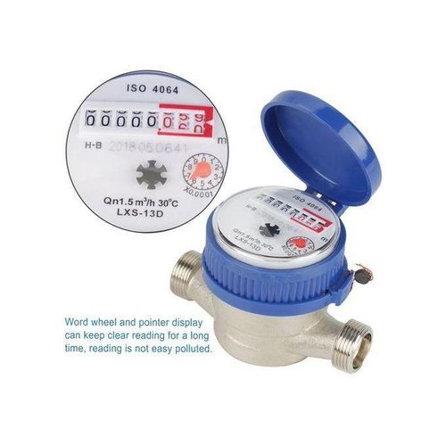 Generic 1/2 Inch Cold Water Meter Read With Fittings 360 Adjustable ...