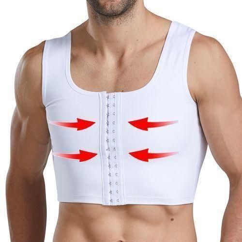 Fashion Male Control Chest Bra Gynecomastia Chest Shaper Vest Tops Sexy ...