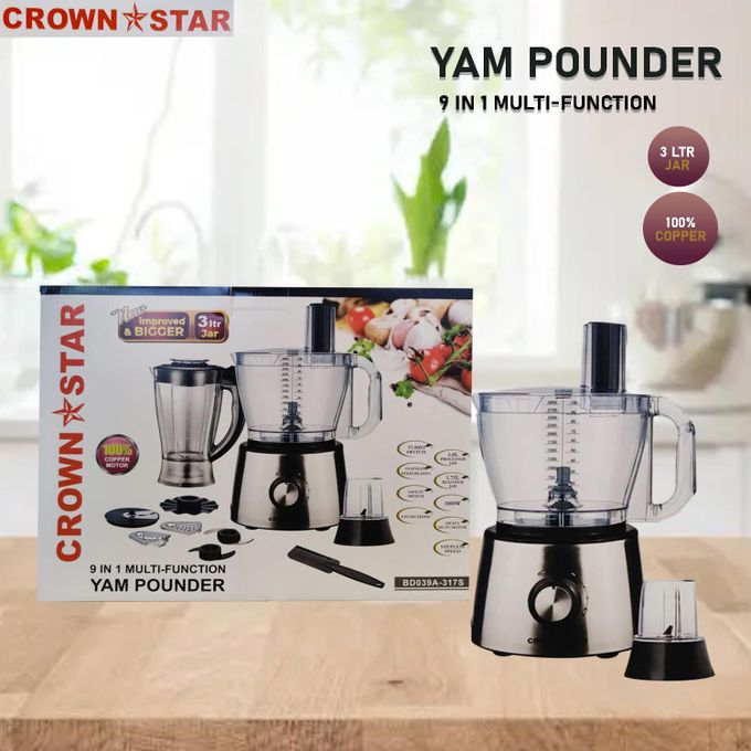 Crown Star 9 in 1 Multi Function Yam Pounder 3LTR Jar | Jumia Nigeria