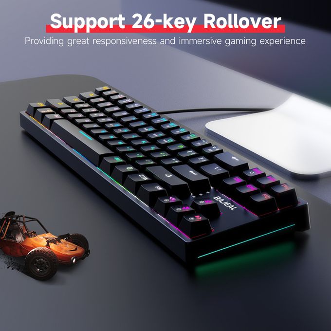 BAJEAL K71 Wired Mechanical Keyboard 71 Keys Gaming Keyboard With RGB ...