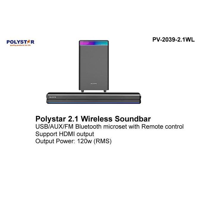 Polystar BLUETOOTH TOWER SOUNDBAR SYSTEM- 120W