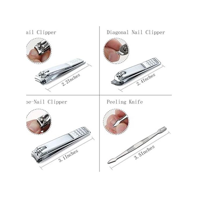 Generic 19Pcs Manicure & Pedicure Care Tool Set - Silver | Jumia Nigeria