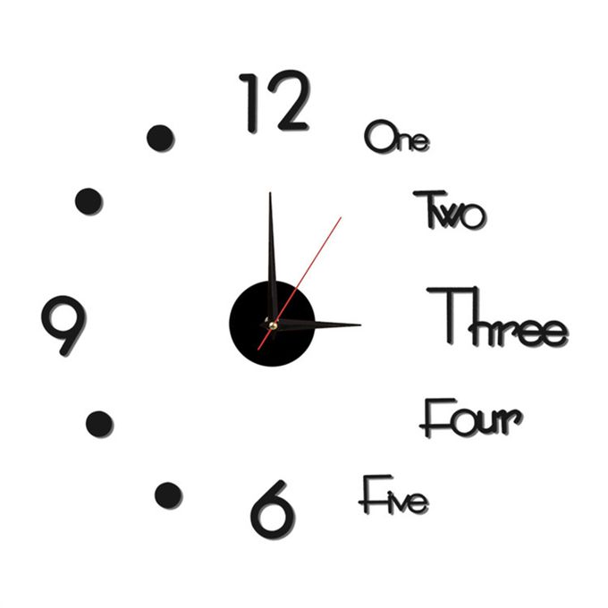 Generic DIY Wall Clock 3D Mirror Stickers Large Wall Clock