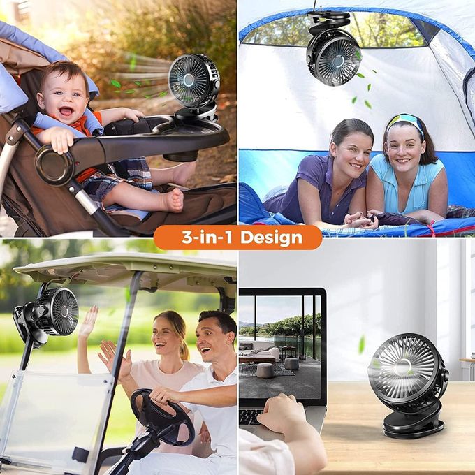 Generic Rechargeable Fans Mini 10000mAh 720° Rotation 4-speed ...