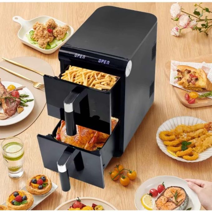 Dsp 6 + 6 Dual Basket Stack 12L Air Fryer 1700W-Black