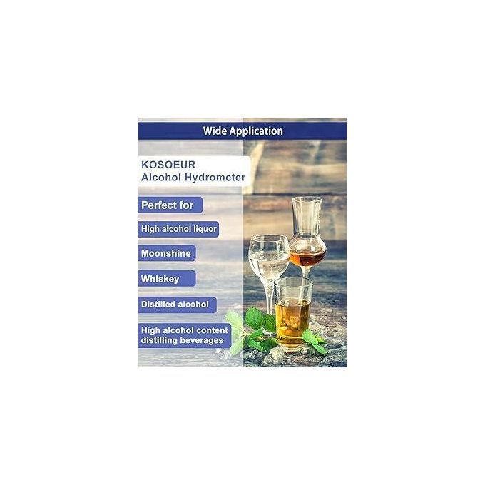 Generic Alcohol Meter, Alcohol Proof Tester Hydrometer,0-100 Proof ...