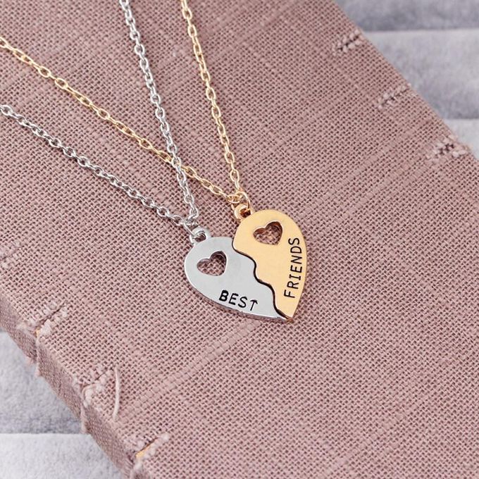 Fashion Exquisite Girls Friendship Necklace Split Golden Silver Jumia Nigeria