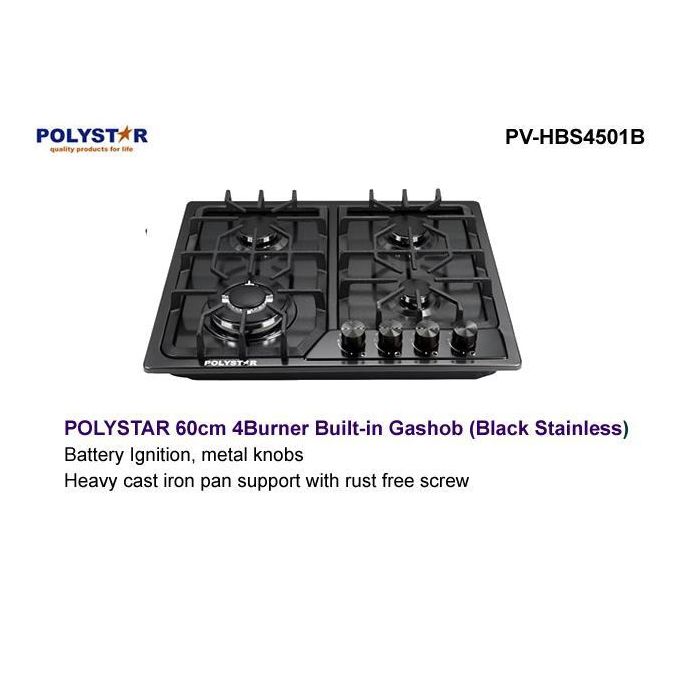 Polystar 4 Burner Gas Cooker Hob