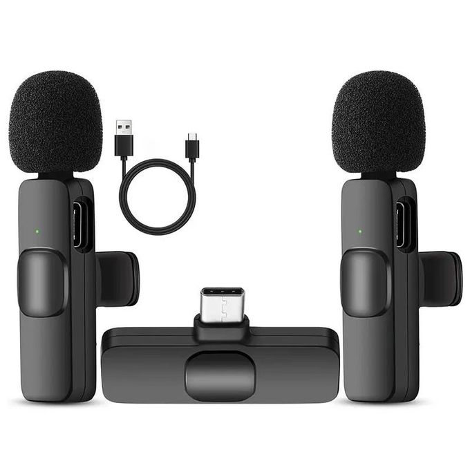 Generic K9 Dual Wireless Microphone For IPhone & Android + IOS Adapter ...
