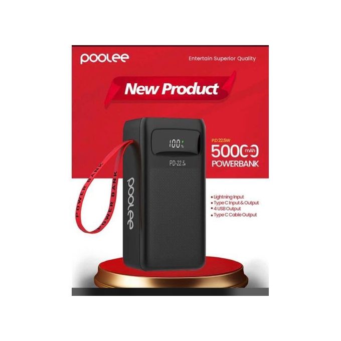 POOLEE 50000 Power Bank DIGITAL Flash Type-C Fast Charging | Jumia Nigeria