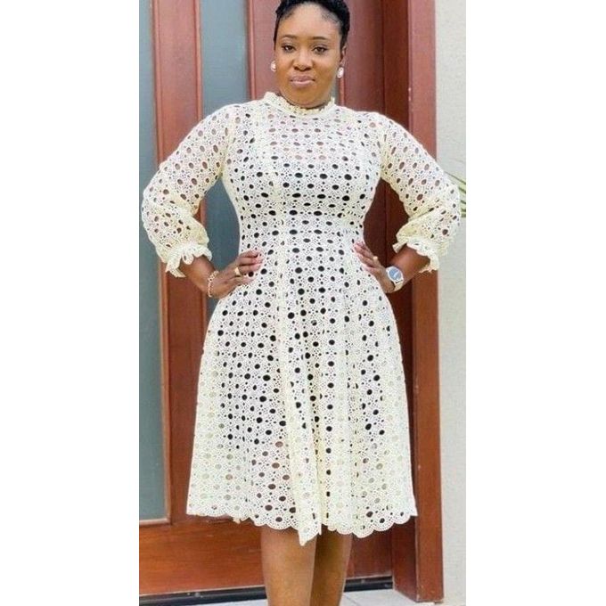 Fashion Adorable White Flay Gown For Ladies