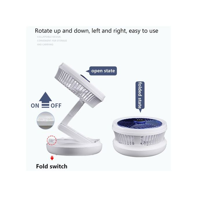 Generic USB Rechargeable 4-Speed Variable Fan Foldable Table Fan ...