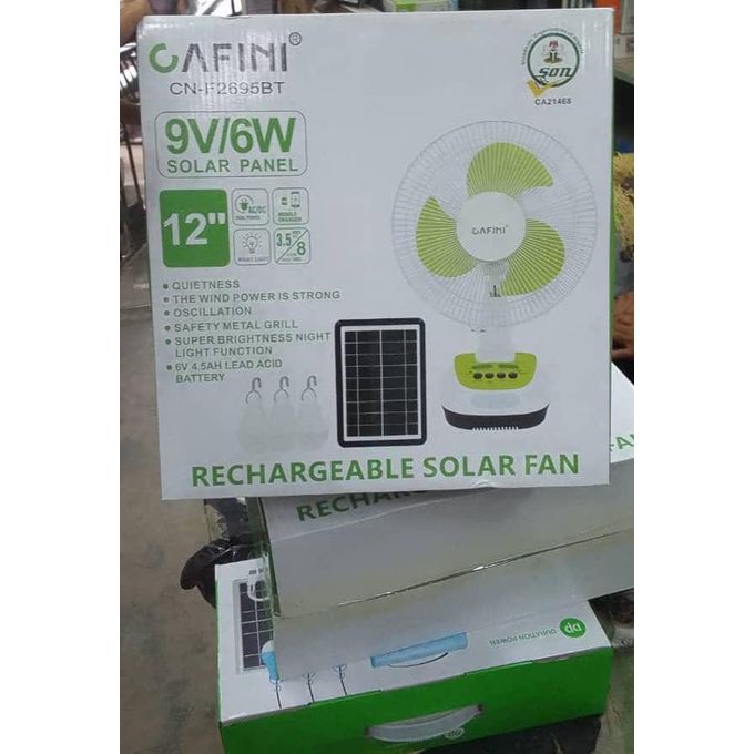 Generic Cafini 12-inch Rechargeable Solar Fan (Model
