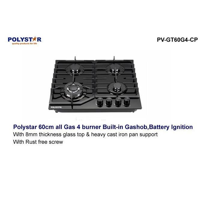 Polystar 4 Burner Built-in Gas Hob (All Gas)