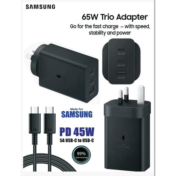 Samsung 65W PD Premium Super Fast 3.0 Trio Power Adapter