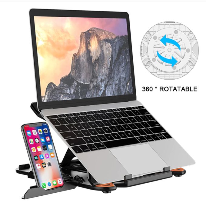 Generic E5 Foldable Laptop Stand With Cell Phone Holder