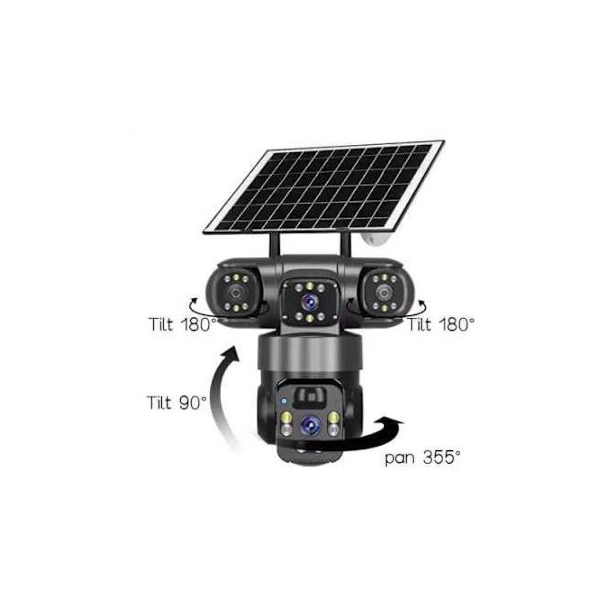 Generic 3 Lens 4G Solar CCTV Camera – Wireless Outdoor PTZ