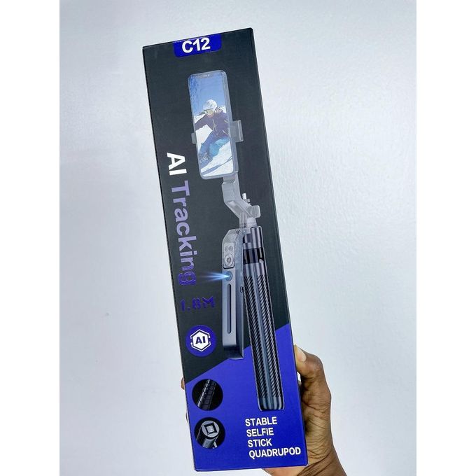 Generic C12 Professional Selfie stick with Quadruped Stand
