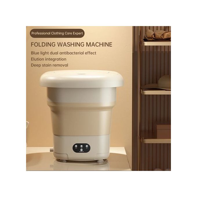 Generic 9L Portable Folding Turbine Washing Machine - Khaki | Jumia Nigeria