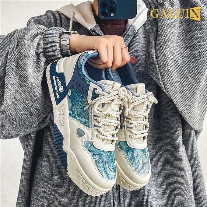 GALUIN Men's Sneakers Men's Casual Board Shoes- Blue