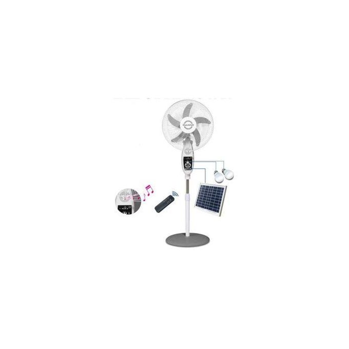 Duravolt 16" Rechargeable Solar Standing Fan AC/DC