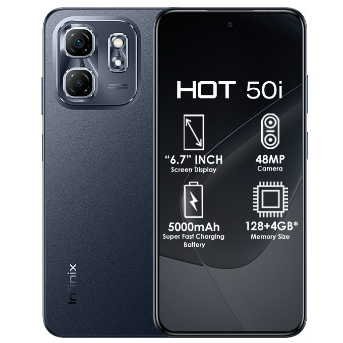 Infinix Hot 50i 6.78″ 4GB RAM/128GB ROM Android 13- Black – My college plug