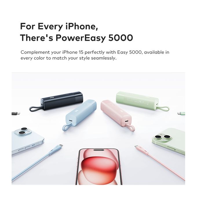 itel PowerEasy1 5000mAh 12W Powerbank with Built-In-Cable Lightning ...